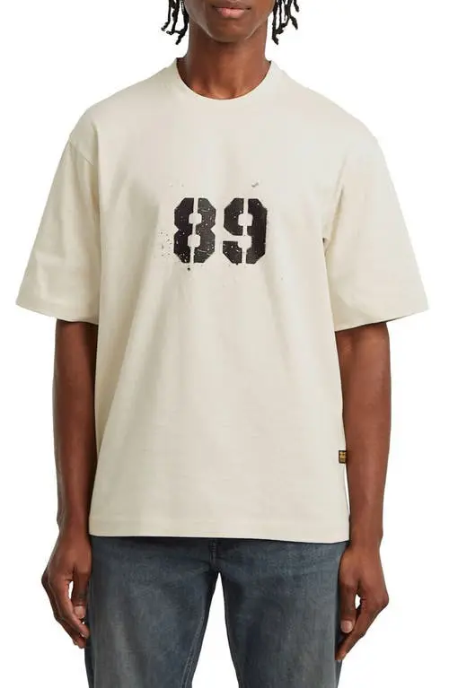 G-star Raw Sprayed 89 Boxy Organic Cotton Graphic T-shirt - Whitebait