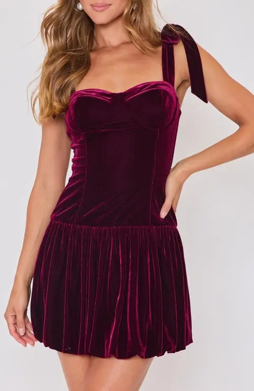 VICI Veronica Velvet Bubble Hem Mini Dress