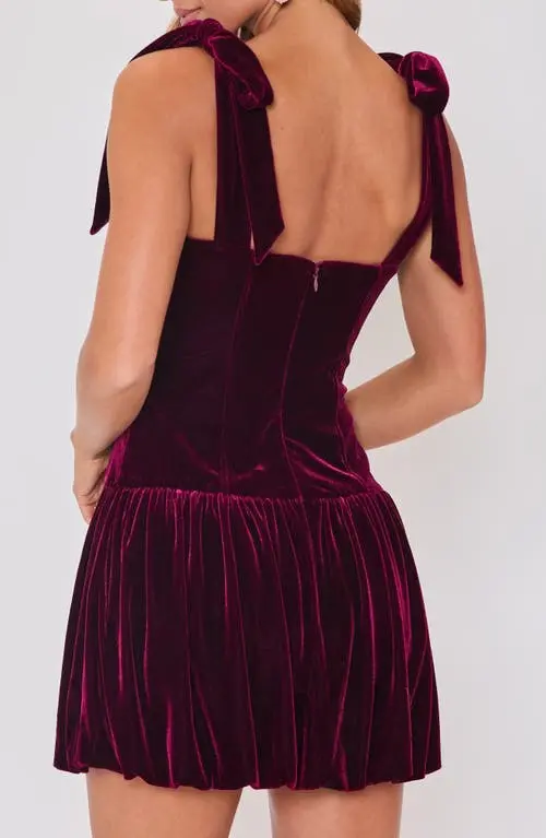 VICI Veronica Velvet Bubble Hem Mini Dress