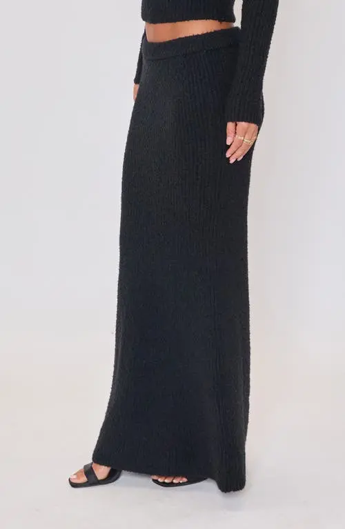 VICI Ruby Flute Rib Maxi Skirt - Black