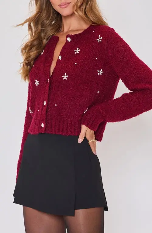 VICI Embellished Bouclé Cardigan