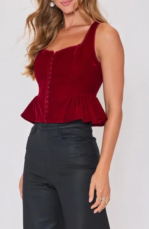 VICI Velvet Peplum Top