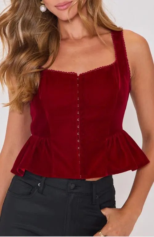 VICI Velvet Peplum Top