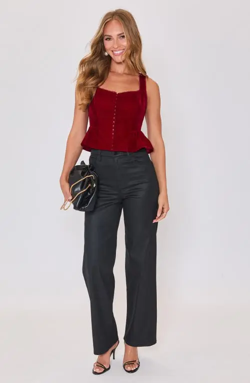 VICI Velvet Peplum Top