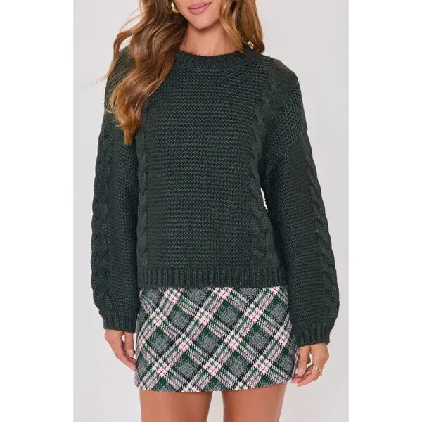 VICI Pinecrest Cable Stitch Crewneck Sweater