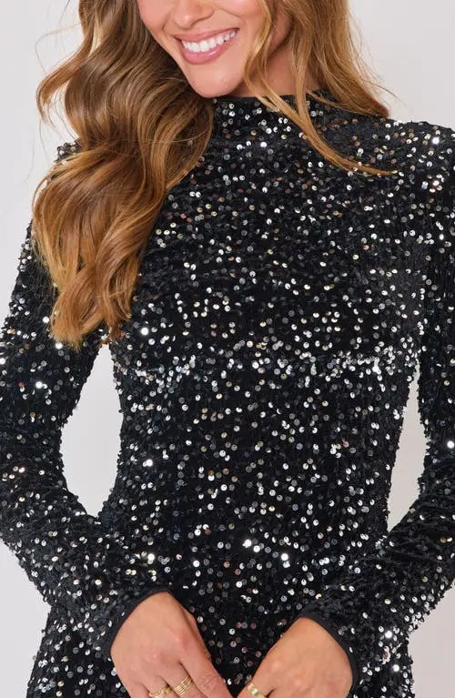 VICI Sequin Long Sleeve Mini Dress