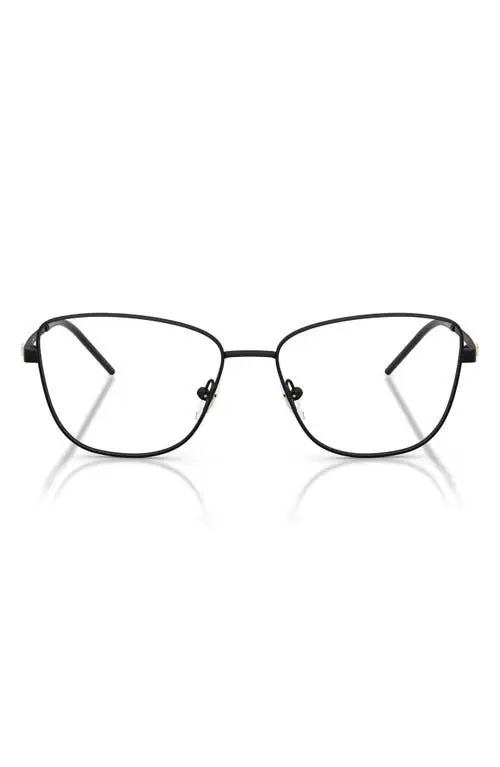 Emporio Armani 53mm Irregular Optical Glasses - Matte Black/demo Lens