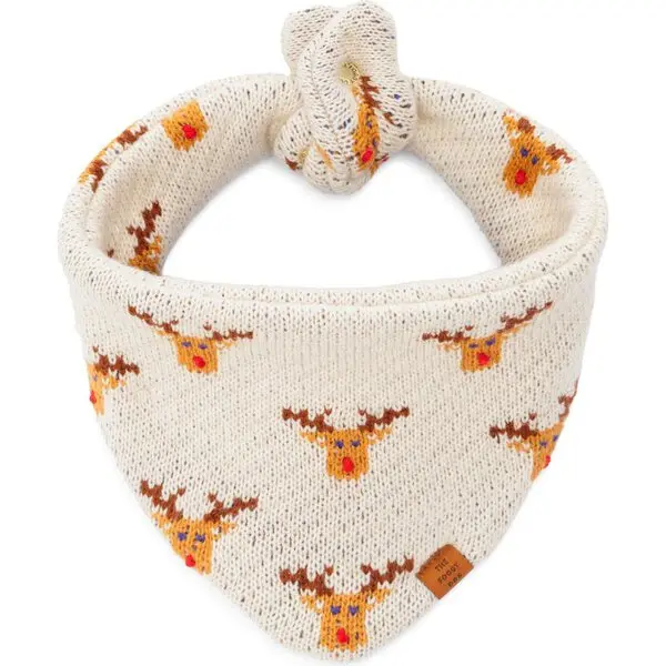 THE FOGGY DOG Knit Dog Bandana - Reindeer