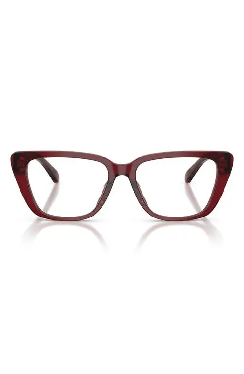 Emporio Armani 52mm Cat Eye Optical Glasses - Shiny Bordeaux/demo Lens