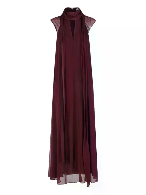 Staud Camilla Sheer-panel Maxi Dress - Red