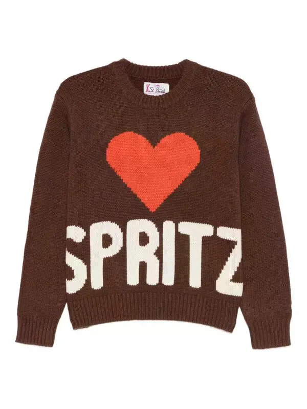 MC2 SAINT BARTH Kyla Heart-detail Sweater - Brown
