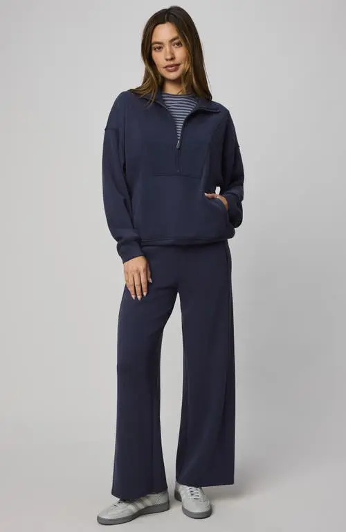 Splendid Scubasoft Wide Leg Drawstring Pants - Navy Blue