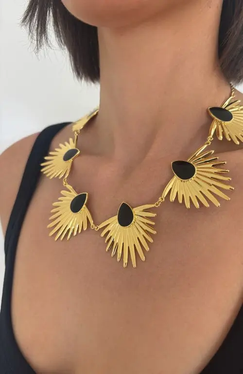 ST. MORAN Onyx Deco Statement Necklace