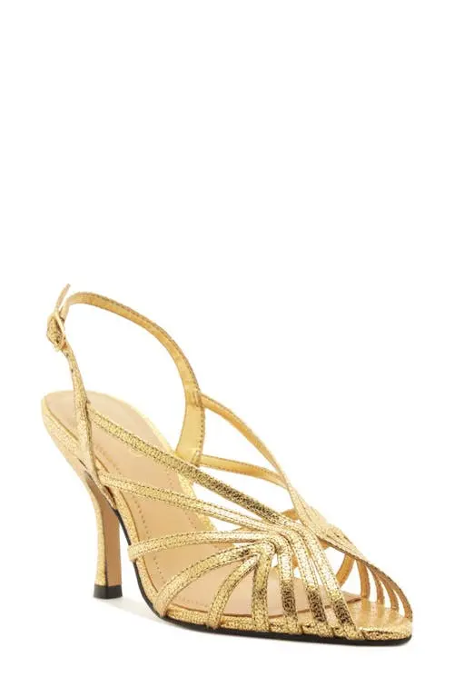 AREZZO Lucia Slingback Sandal - Ouro