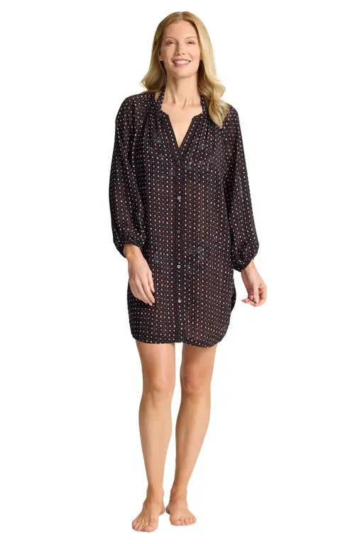 Tommy Bahama Sunset Blooms Long Sleeve Cover-up Dress