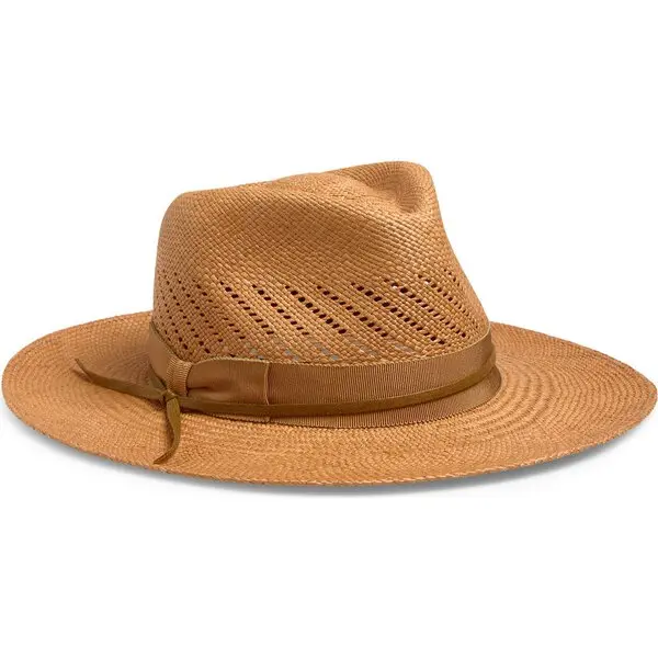 RENÉ MANTILLA, NEW YORK Felted Wool Fedora With Grossgrain Ribbon - Camel