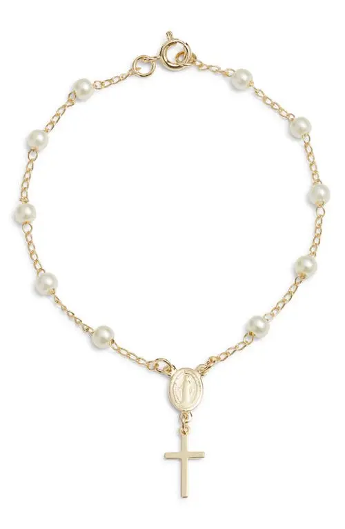 CHILD OF WILD Holy Rosary Faux Pearl Bracelet - Gold