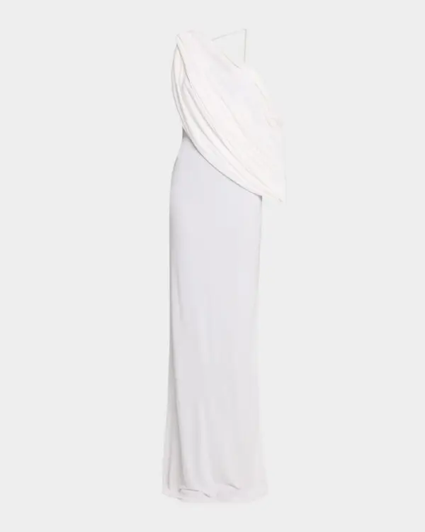 Christopher Esber Aiba Draped One-shoulder Maxi Dress - White