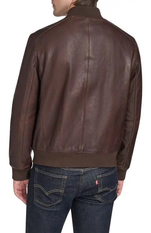 Cole Haan Leather Bomber Jacket