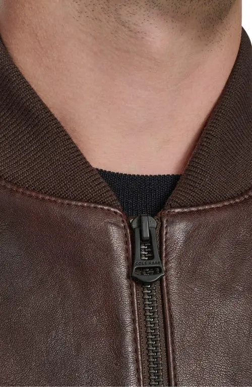 Cole Haan Leather Bomber Jacket