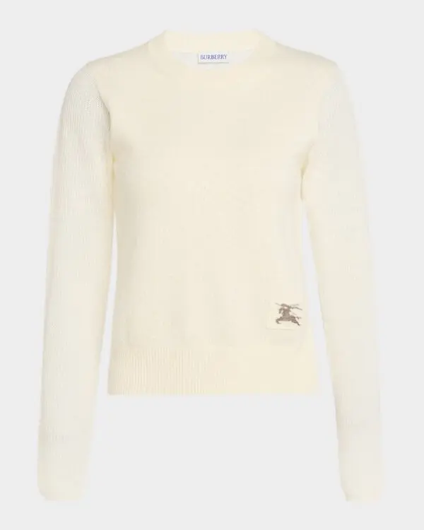 Burberry Constance Wool-blend Crewneck Sweater - Alpine