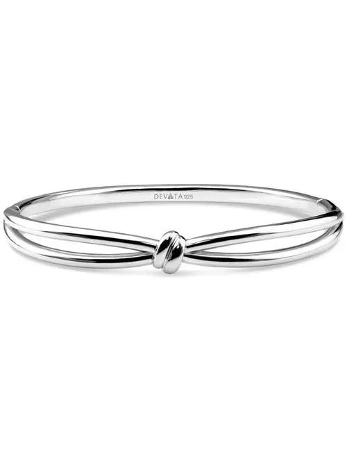 DEVATA Love Knot Bangle Bracelet - Silver