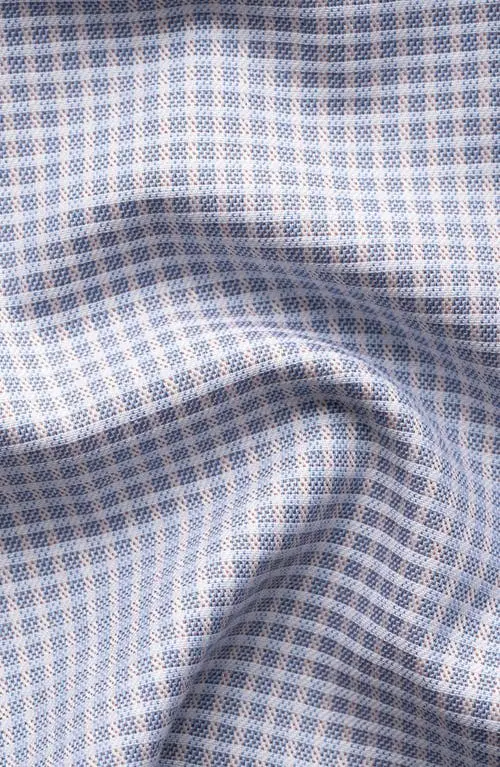 Eton Slim Fit Check Organic Cotton Twill Dress Shirt - Blue