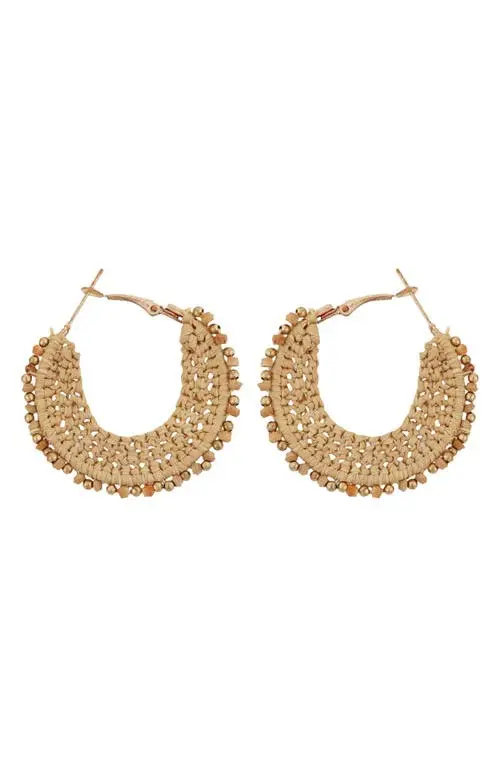 PANACEA Woven Hoop Earrings - Tan