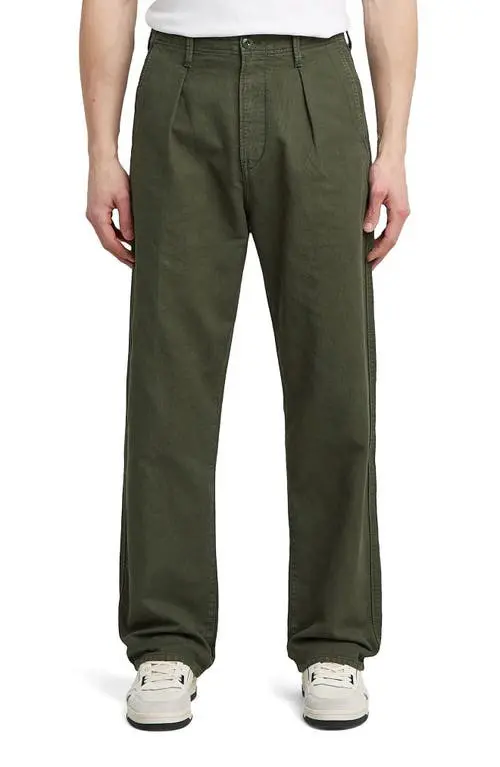 G-star Raw Pleated Relaxed Straight Leg Chinos