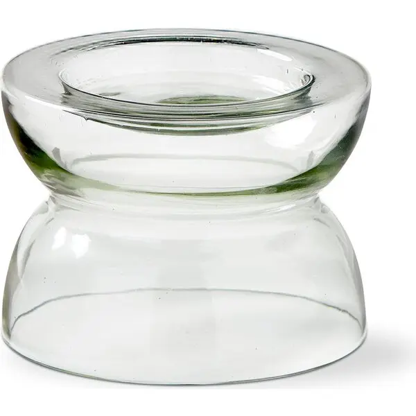 TAG Recycled Glass Pillar Holder And Vase Set Candle Holders - Clear