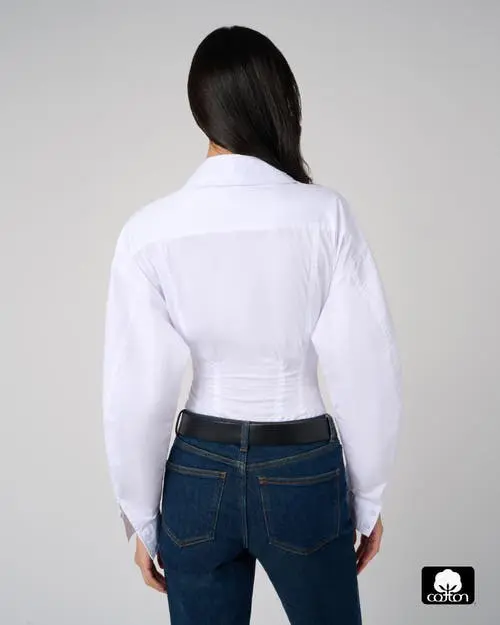 WeWoreWhat Balloon Sleeve Button Up Bodysuit