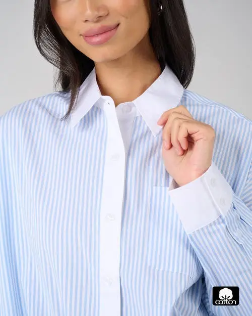 WeWoreWhat Cropped Button-front Shirt