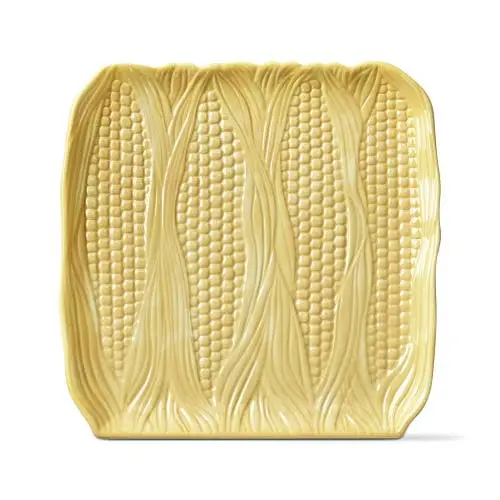 TAG Corn On The Cobb Textured Ceramic Platter Dishwasher Safe