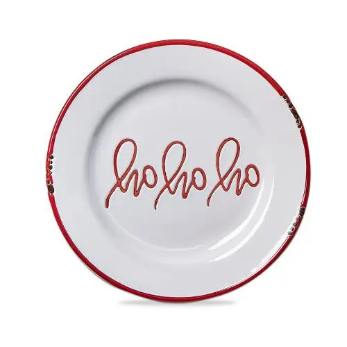 TAG Ho Ho Ho Christmas Appetizer Plate Multicolor Ceramic