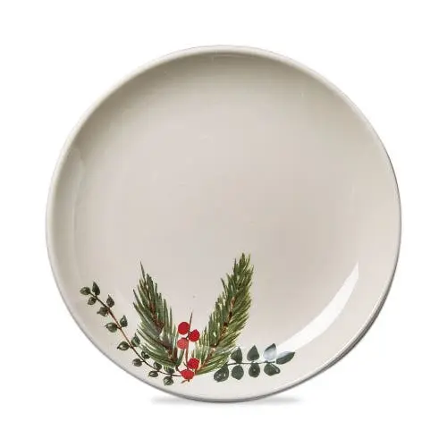TAG Winter Sprig Ceramic Appetizer Plates Multicolor Set - Multicolored