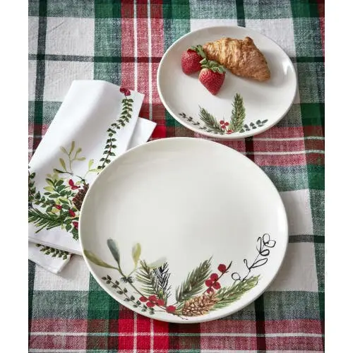 TAG Winter Sprig Ceramic Appetizer Plates Multicolor Set
