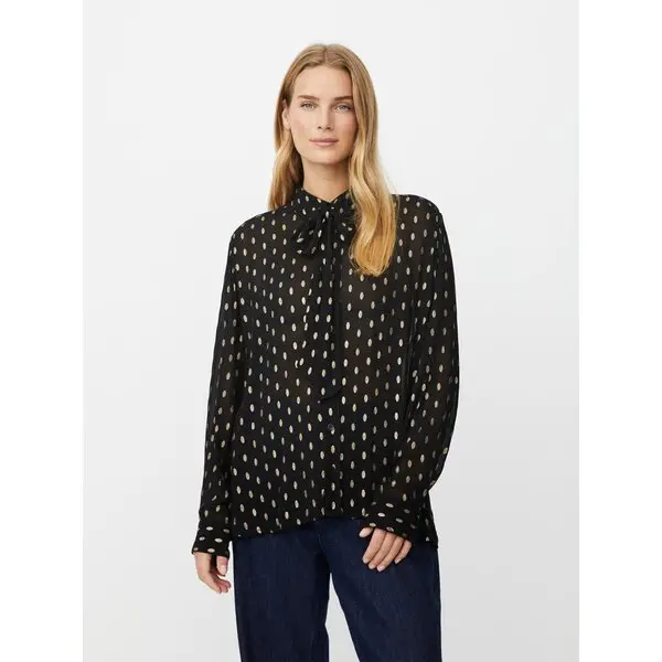 MASAI COPENHAGEN Mainoria Tie-neck Shirt - Black