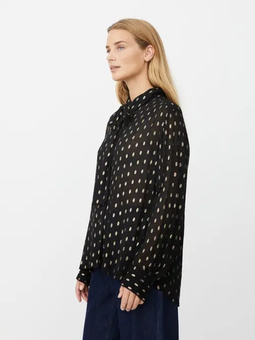 MASAI COPENHAGEN Mainoria Tie-neck Shirt - Black