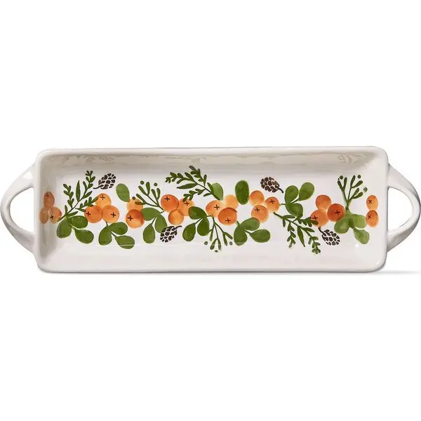 TAG Warm Wishes Multicolor Ceramic Dessert Platter Serving Tray