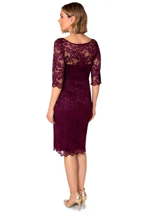 ALIE STREET LONDON Lila Lace Occasion Dress - Claret