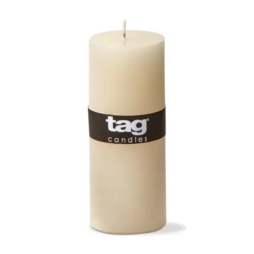 TAG Ivory Pillar Candles Unscented Drip-free Long Burning Set Of 6