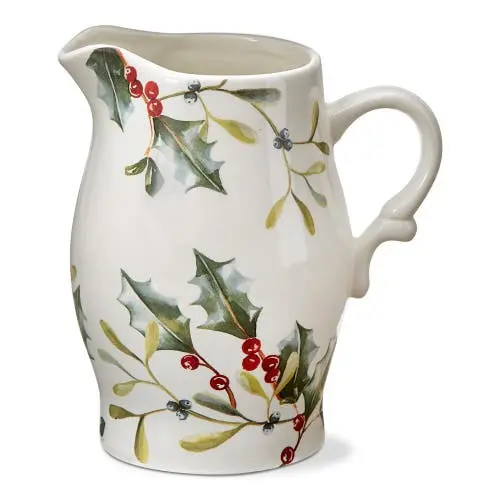 TAG Winter Sprig Ceramic Beverage Pitcher Multicolor Hand Wash