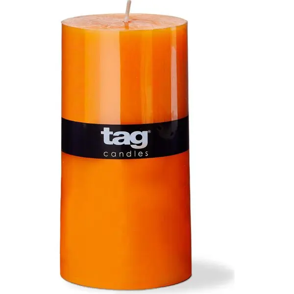 TAG Color Studio Pillar Candle 85 Hour Burn Time - Orange