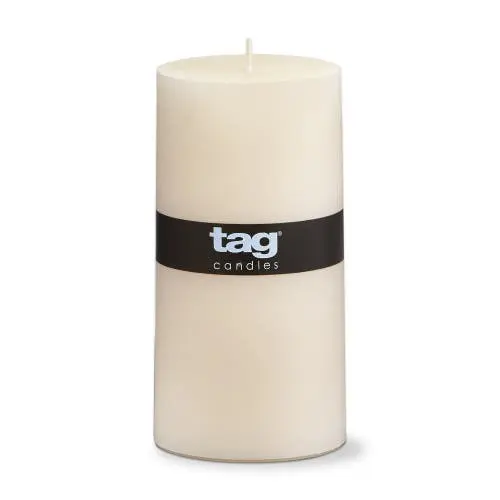 TAG Chapel Ivory Pillar Candles Unscented Long Burning Set Of 3