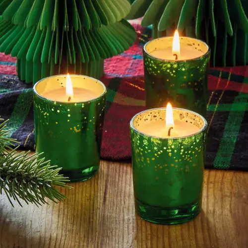 TAG Christmas Fir Mercury Votive Candlescented Holiday Decor