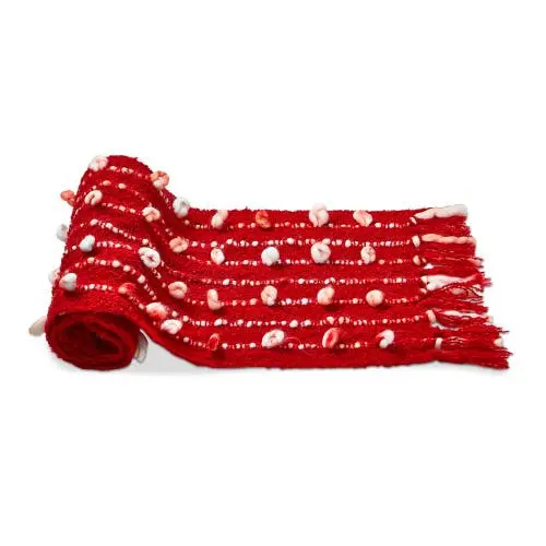 TAG Tis The Season Cotton Table Runner Perfect For Winter Decor - Red