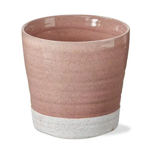 TAG Large Two Tone Bceramic Garden Planter Easy To Clean - Pink