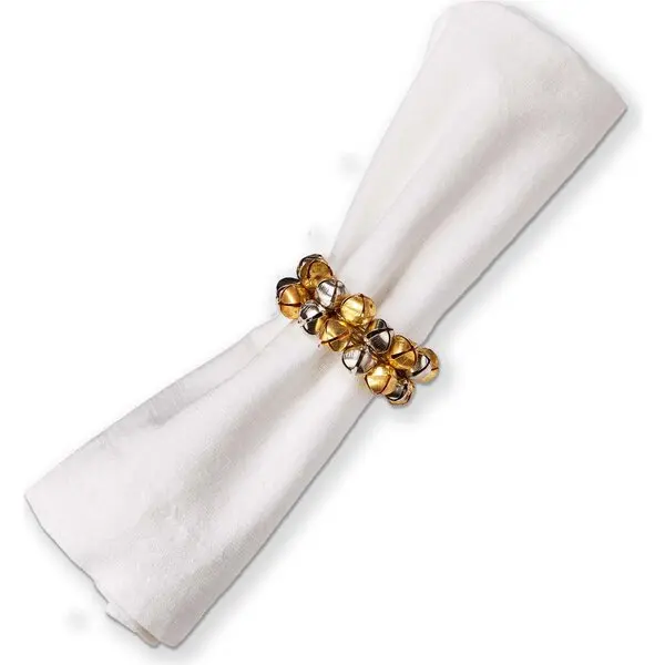 TAG Jolly Jingle Bell Napkin Ring Multicolor Christmas Decor - Multicolored