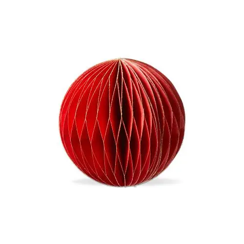 TAG Small Glimmer Paper Ball Ornaments For Holiday Decor - Red