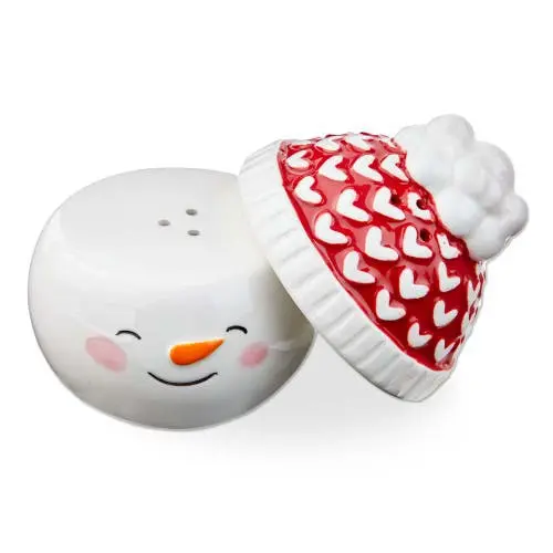 TAG Multicolor Ceramic Snowman Salt And Pepper Shakers Set
